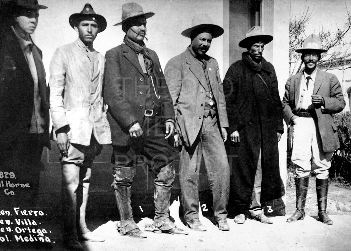 Pancho Villa & His Generals Photo Print - Vintage Old Photo - Mexican ...