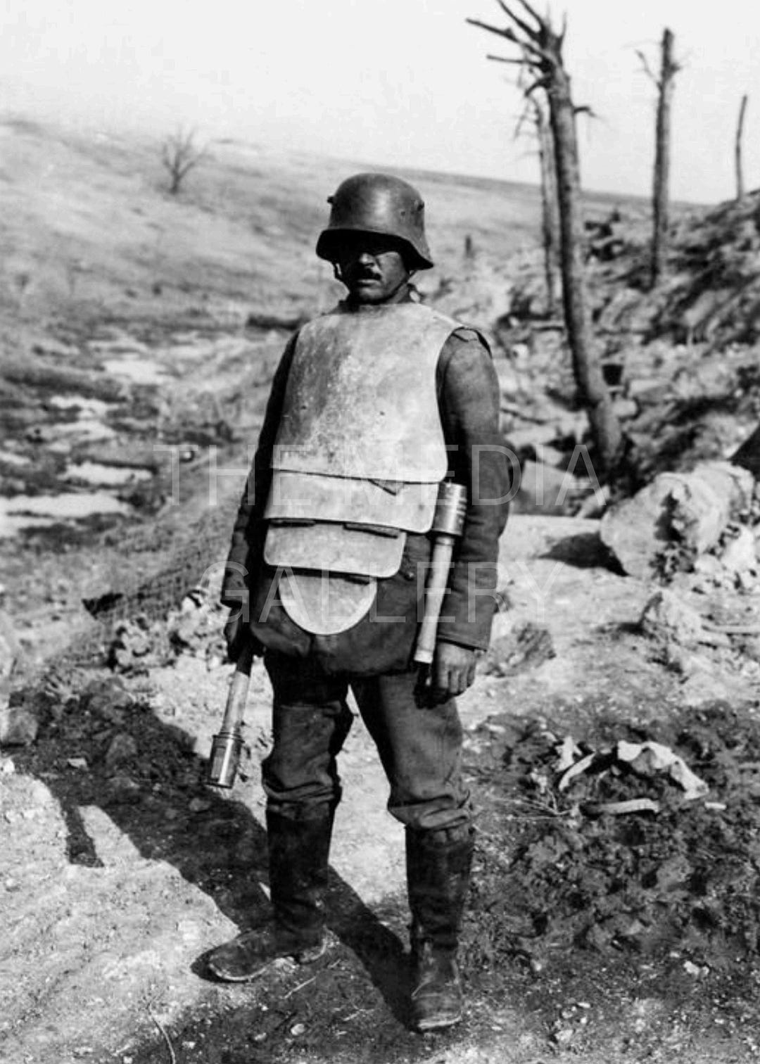 WW1 German Stormtrooper in Armor Photo Print - Vintage Old Photo ...