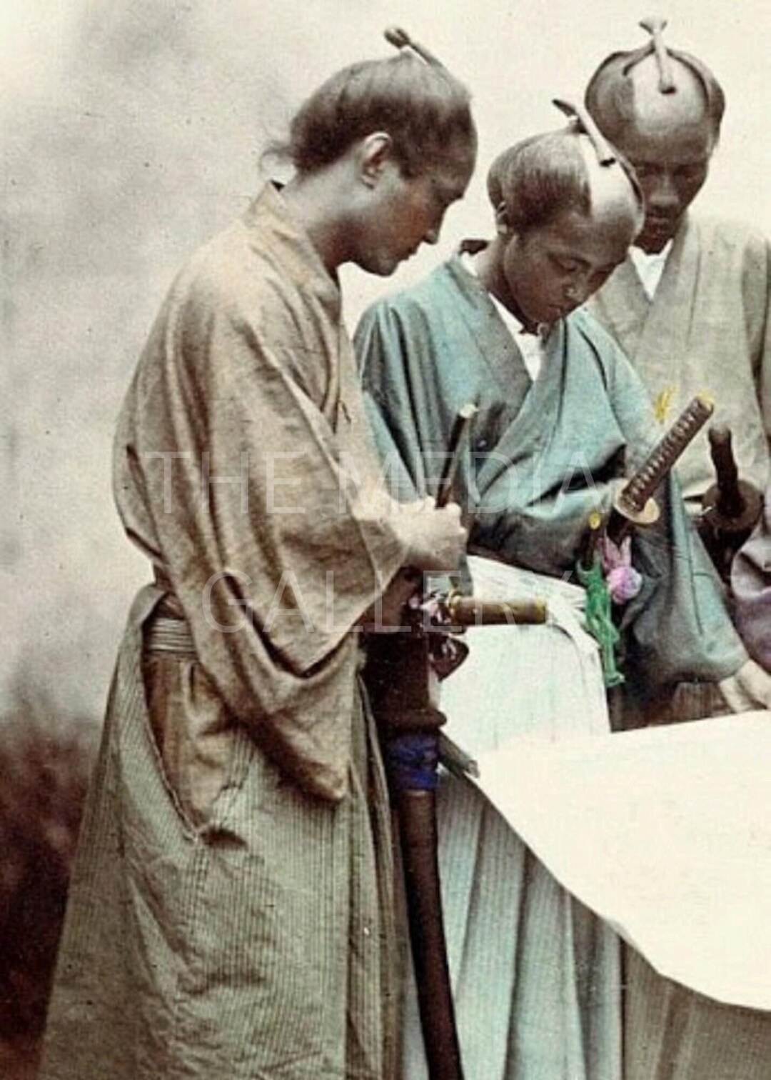 Three Samurai, 1860s Vintage Japanese Photo Print - Etsy
