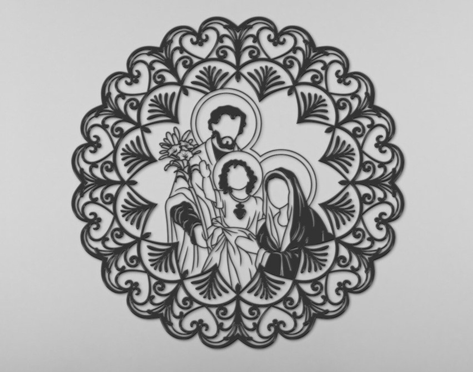 Holy Family - Wall Decoration - Wall Decor - Religious Saints - Laser ...