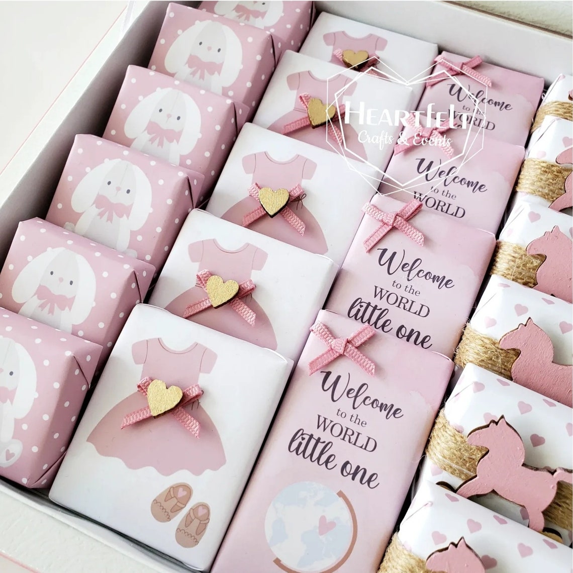 Baby Girl Chocolate Favors: Newborn Shower Decorated Chocolates - Etsy