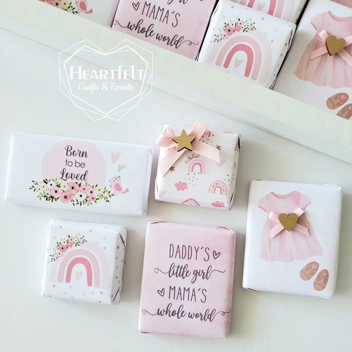 Baby Girl Chocolate Favors. Newborn Chocolate Favors, Birth ...