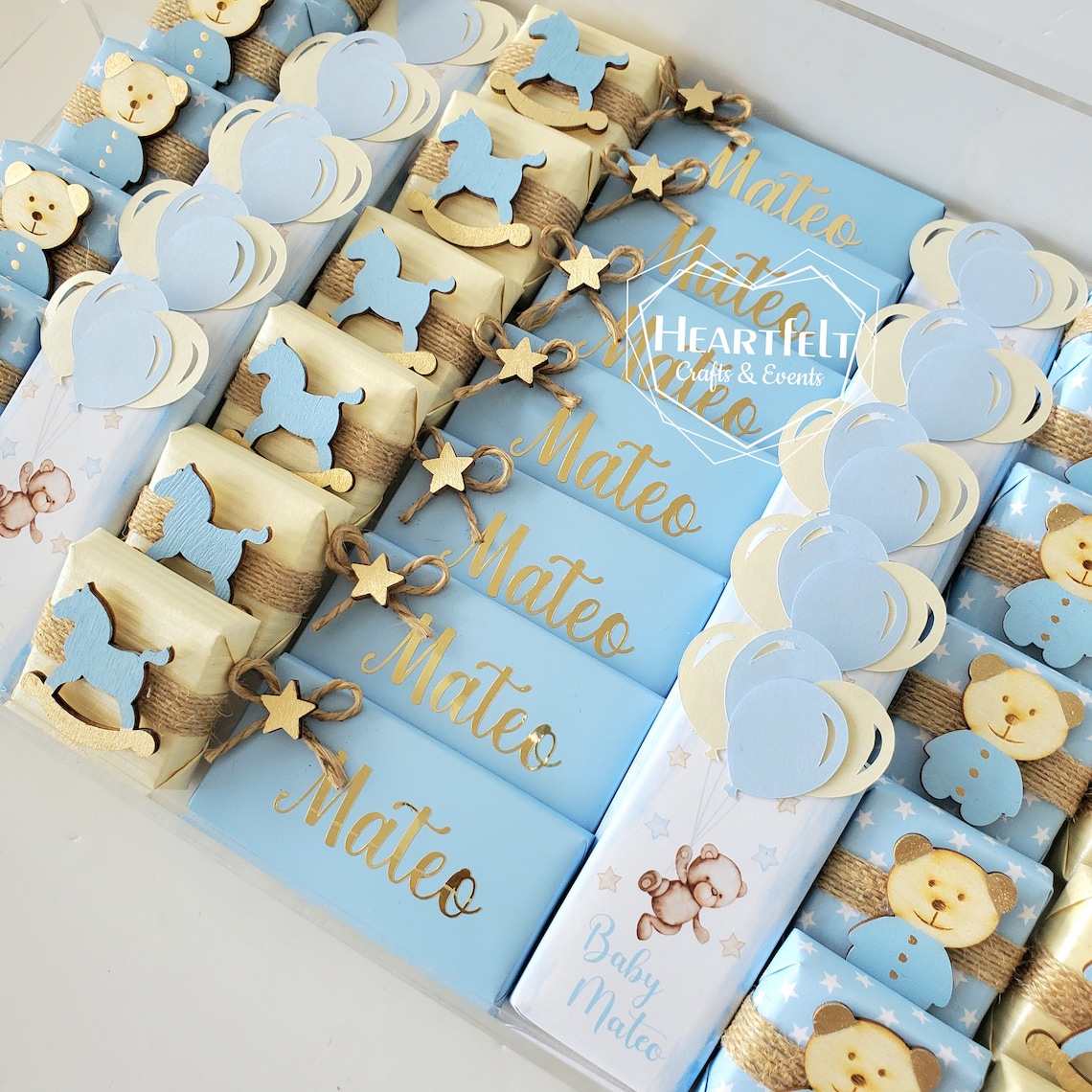 Baby Boy Chocolate Favors. Newborn Chocolate Favors. Baby Shower Favors ...