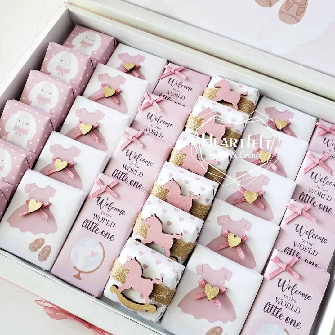 Baby Girl Chocolate Favors: Newborn Shower Decorated Chocolates - Etsy