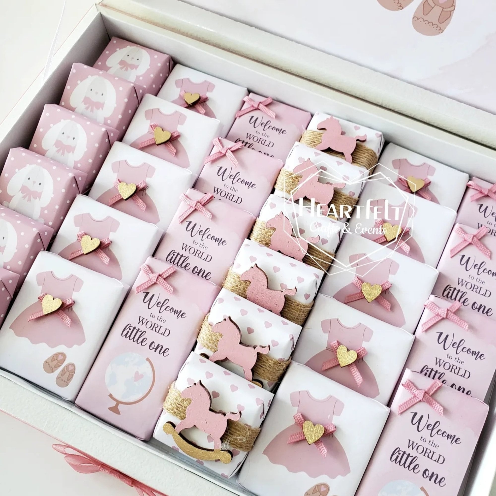 Baby Girl Chocolate Favors: Newborn Shower Decorated Chocolates - Etsy