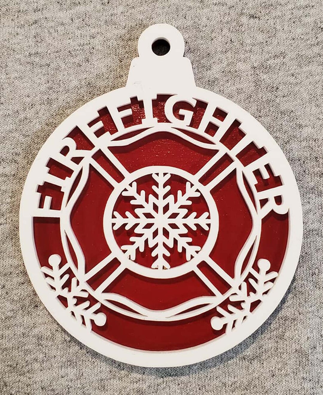 Firefighter Christmas Ornament SVG - Etsy