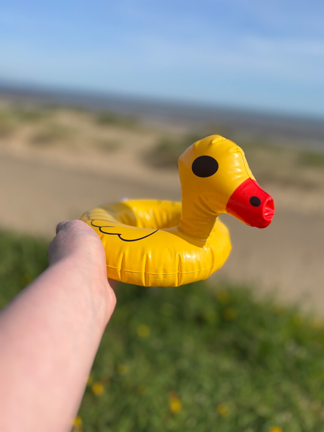 Inflatable Rubber Ducky Drinks Holder Summer Holiday Cute Swimming Pool ...