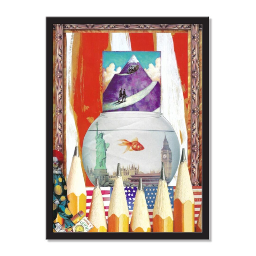 Fish Bowl Poster, Surreal Wall Art for Home or Office, Unique Aquarium ...