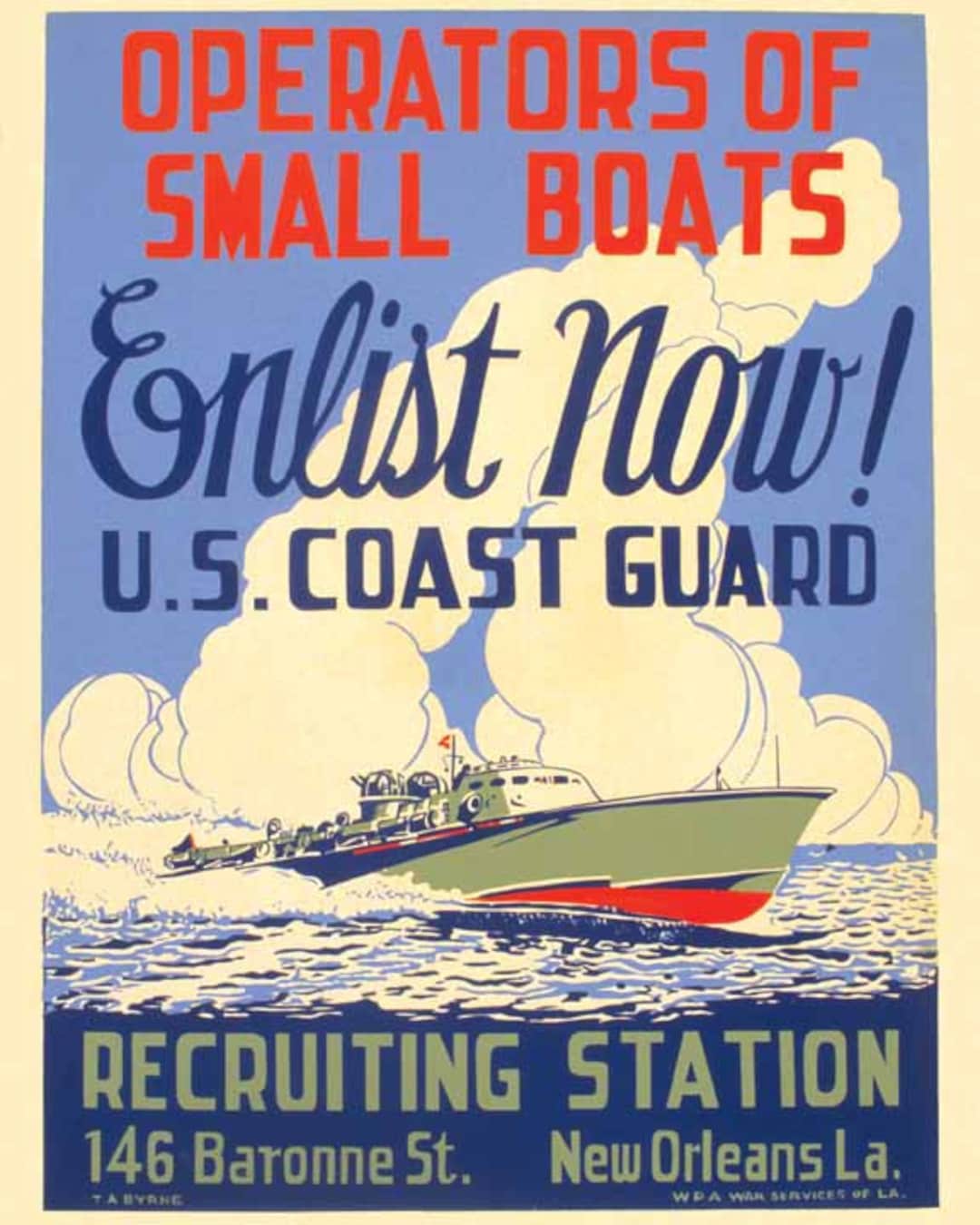 Vintage USCG US Coast Guard Recruiting Military WW2 Poster Digital Art ...
