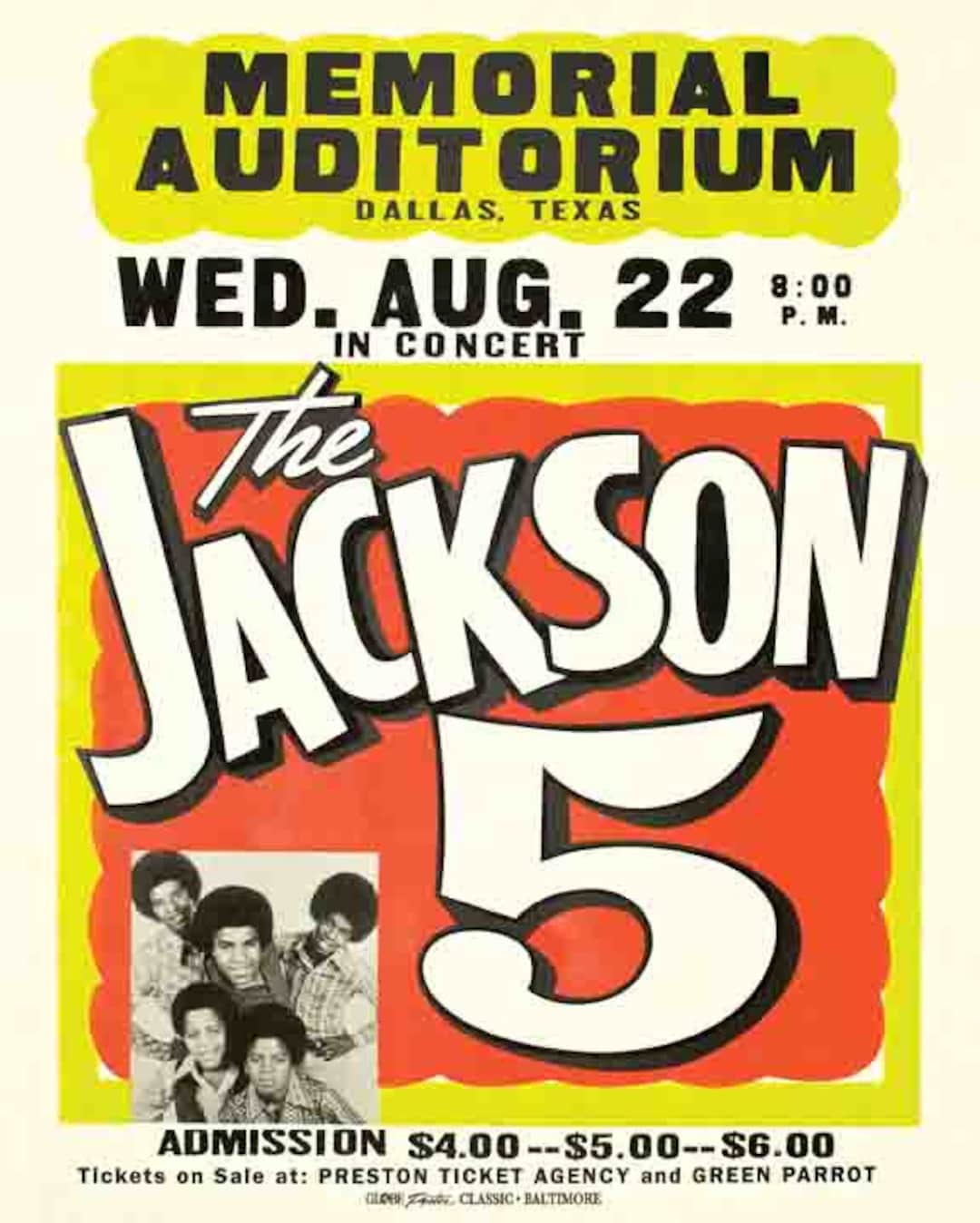 Vintage Jackson 5 Michael Jackson Concert Poster Digital Art Print ...