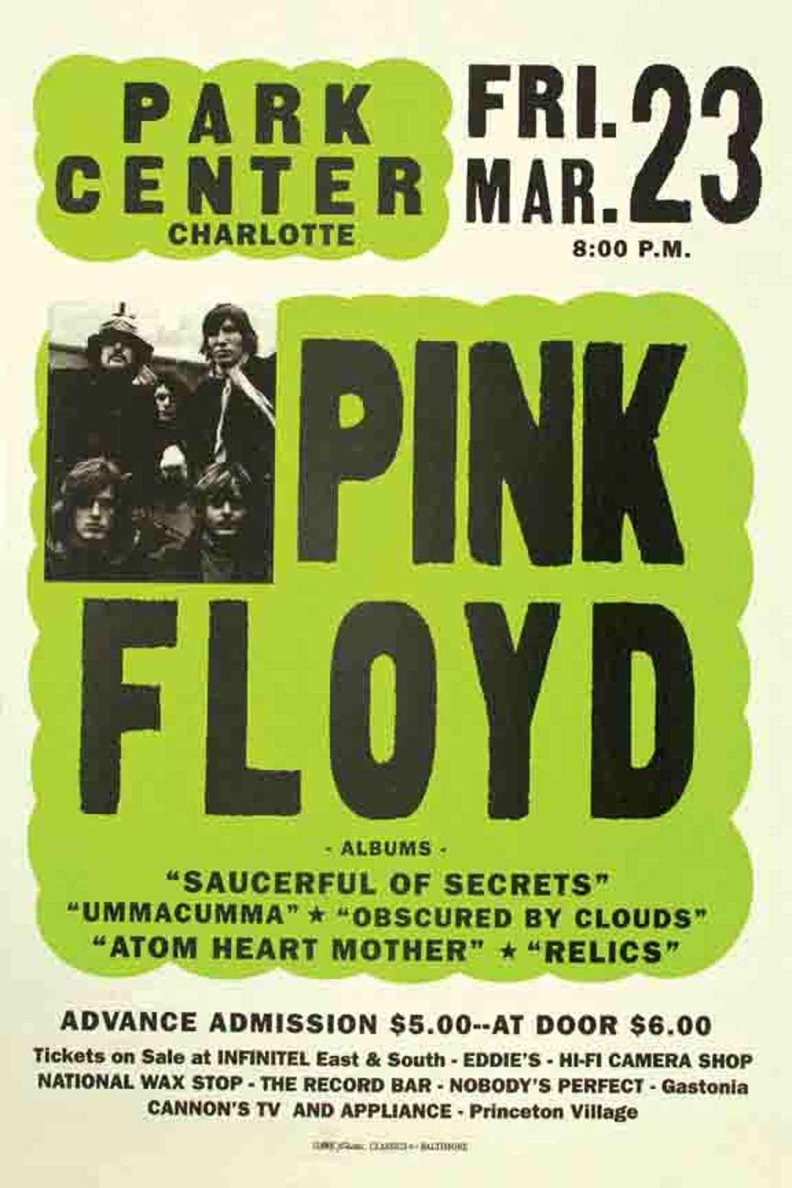 Vintage Pink Floyd Concert Poster Digital Art Print Retro - Etsy
