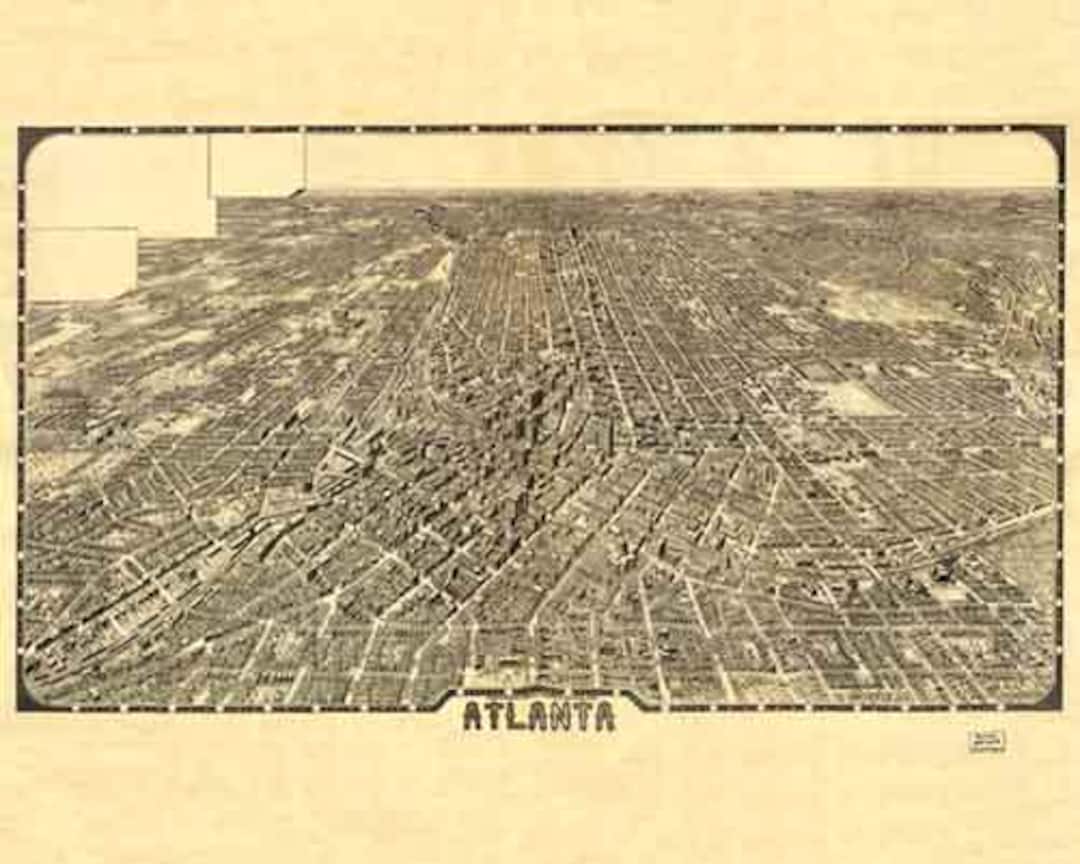 Vintage Antique Atlanta GA Map 1919 Advertising 16x20 Poster Digital ...