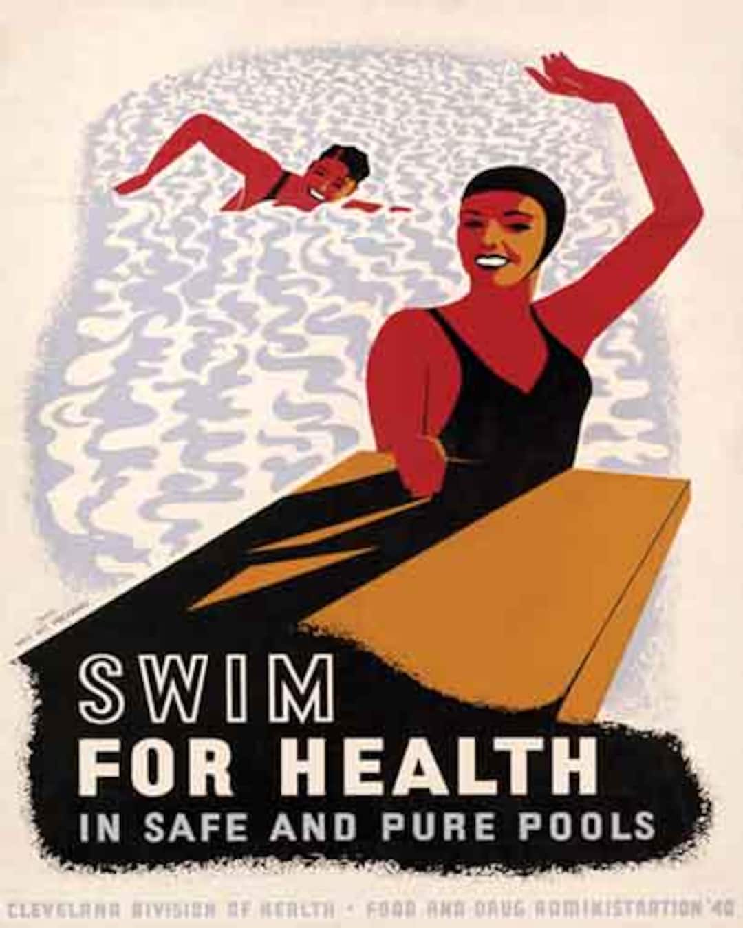 Vintage Antique WW2 Era SWIM for Health Awareness Conservation ...