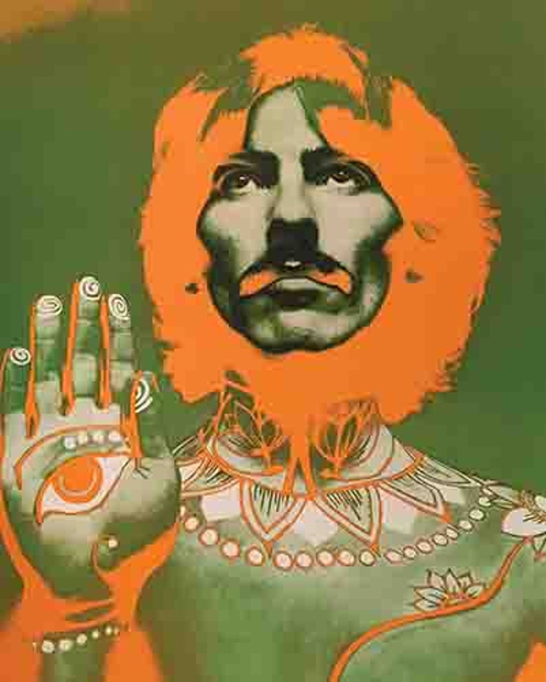 Vintage 1967 George Harrison the Beatles Poster Digital Art Print Retro ...