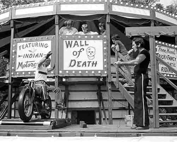 Vintage Wall of Death Motorcycle Daredevil Circus Sideshow B&W | Etsy
