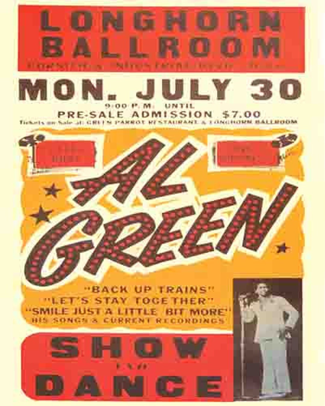 Vintage Al Green Concert Poster Digital Art Print Retro - Etsy