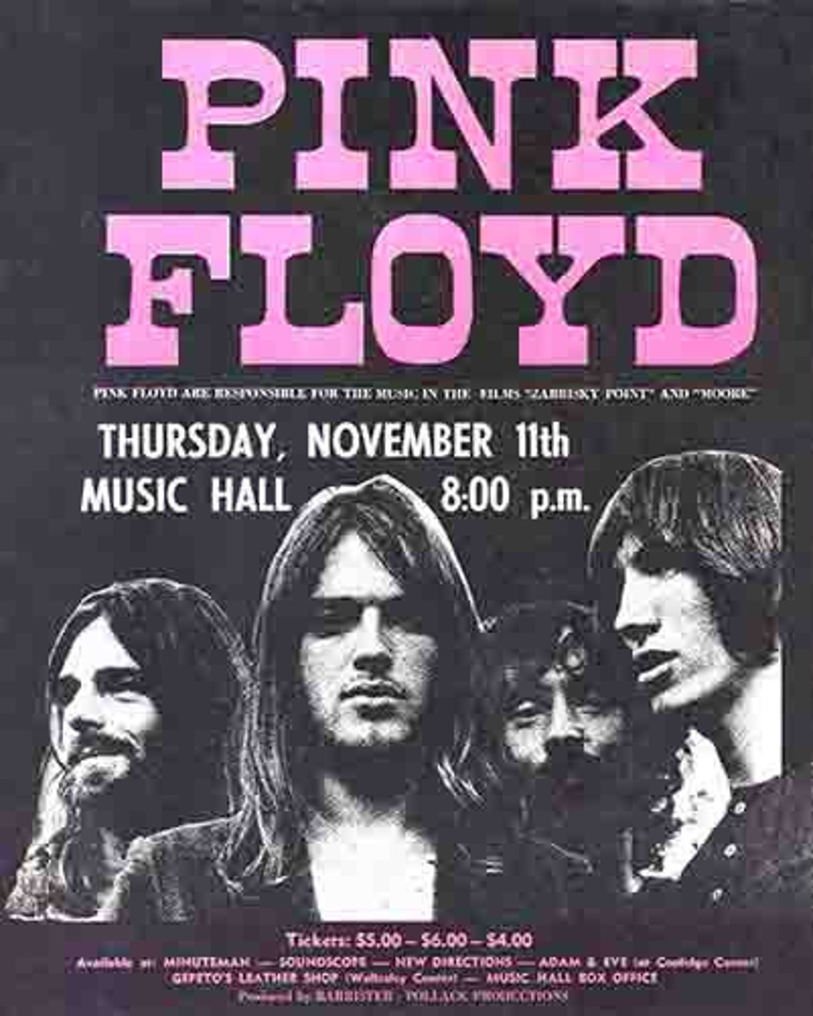 Vintage Pink Floyd 1970's Concert Poster Digital Art Print Retro - Etsy