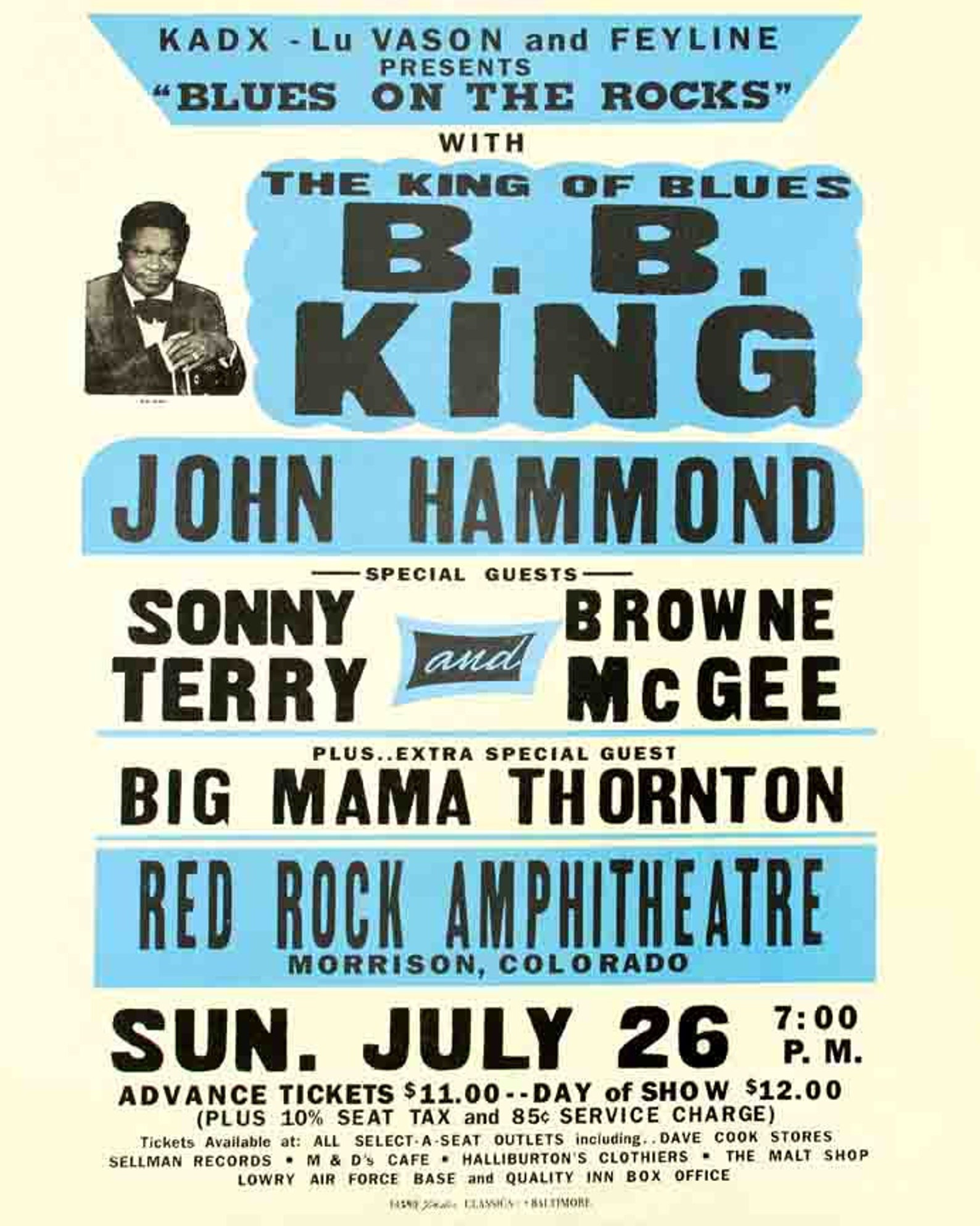 Vintage BB King Red Rocks Ampitheater Denver Colorado Concert Event ...