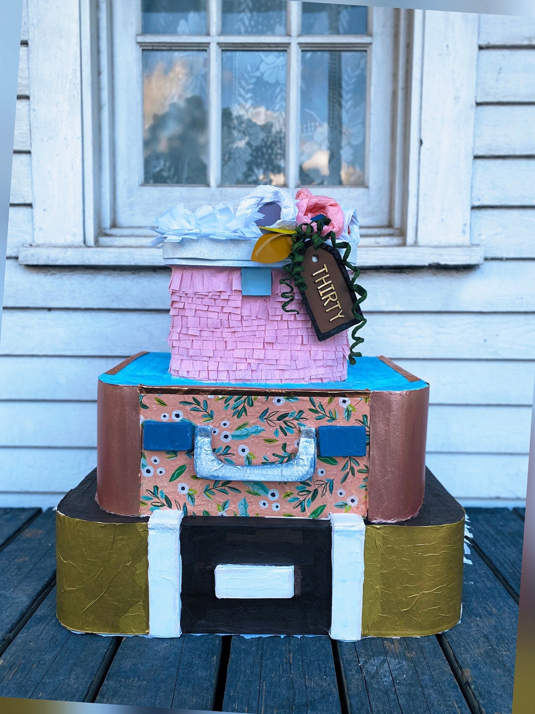 Suitcase Pinata Vintage Suitcase Replica Bon Voyage Party - Etsy