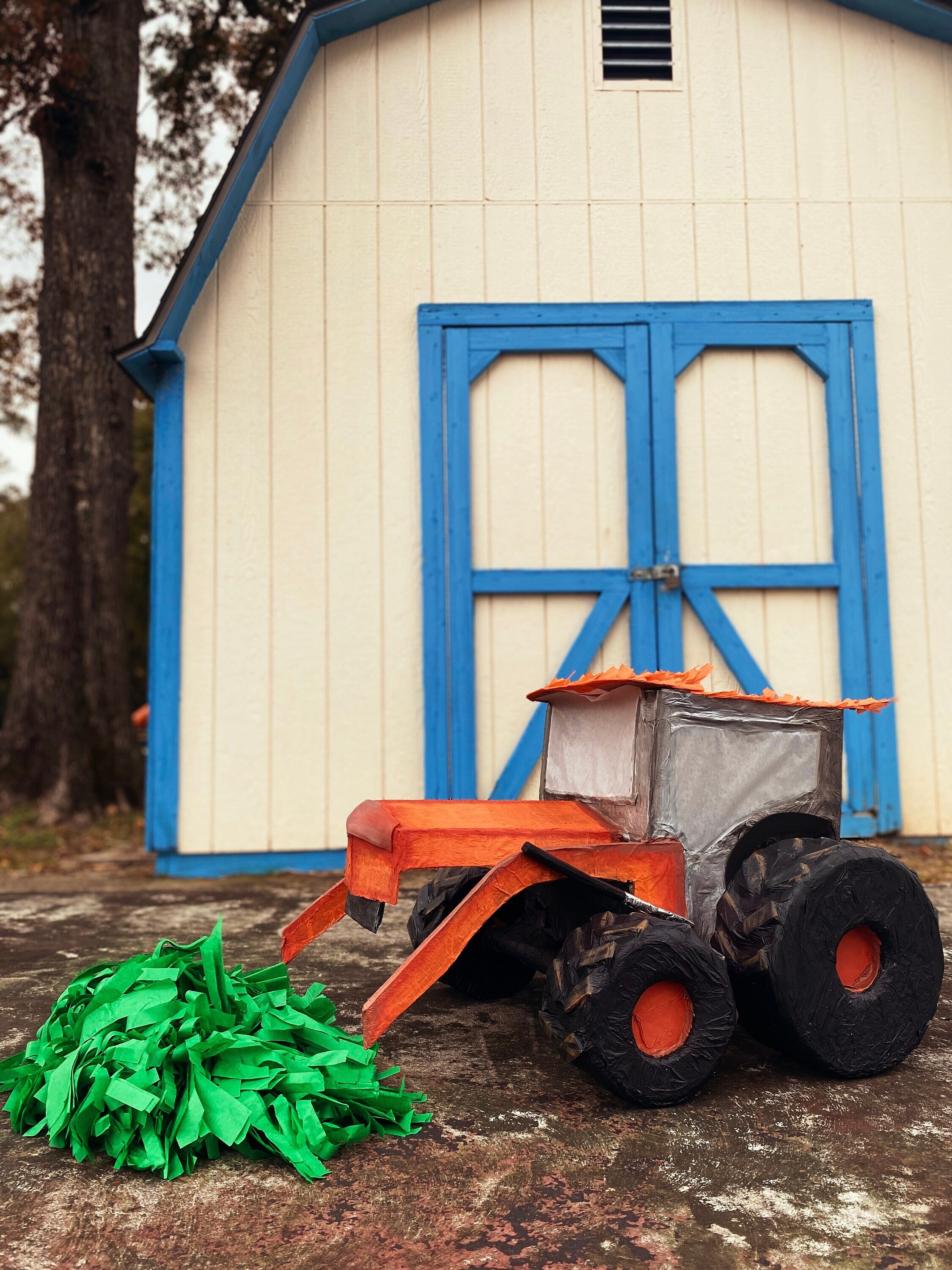 Tractor Pinata Orange Tractor Farm Party Prop Kubota Tractor Backyard ...