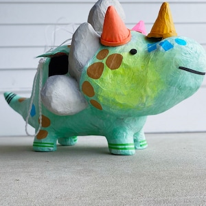 Dinosaur Pinata 3D Party Decor Triceratops Pinata Toddler Party ...