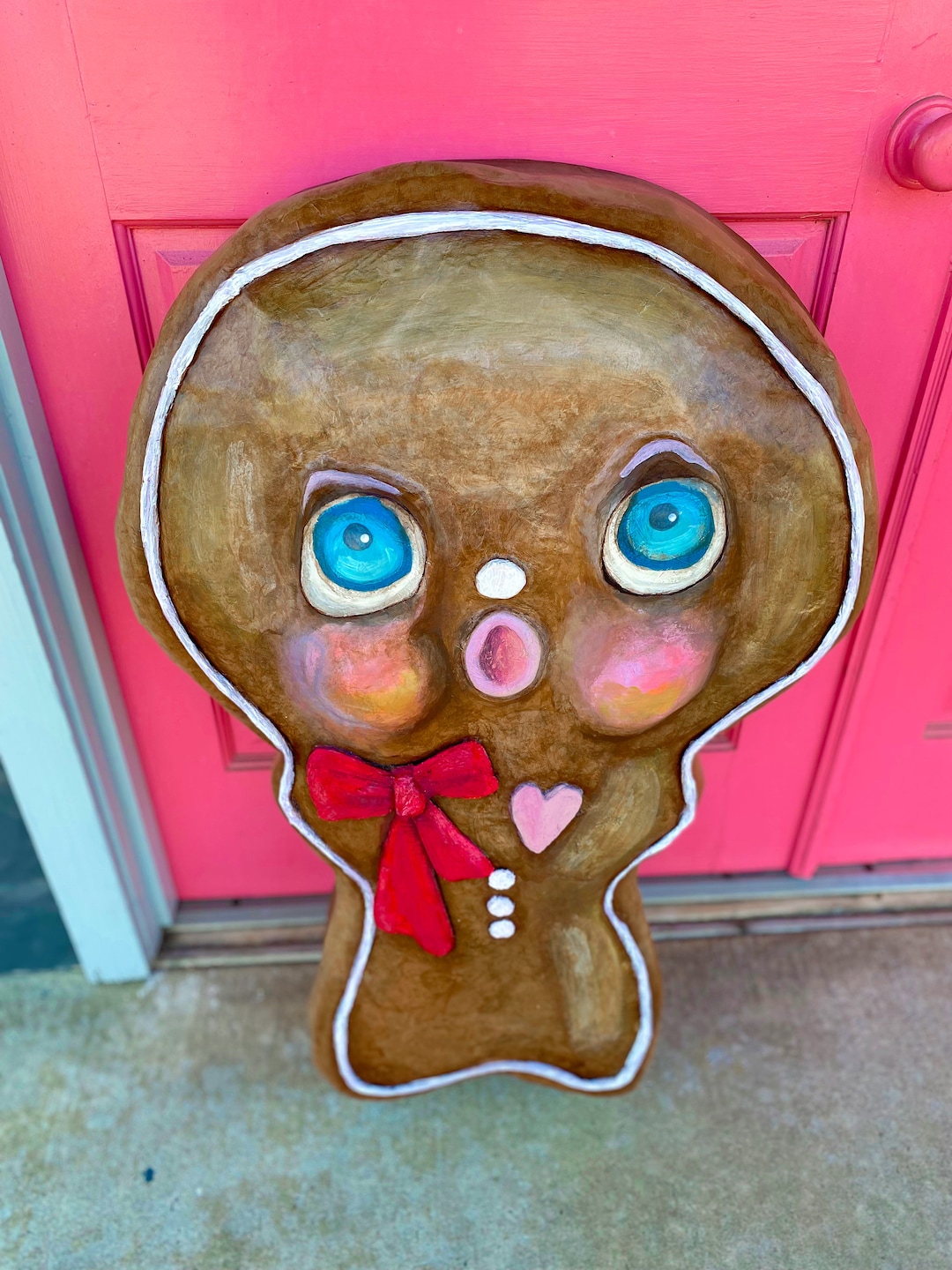 Giant Gingerbread Man Cookie 3D Decor Holiday Decor Faux Gingerbread ...