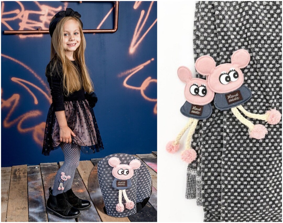 Collants pour enfants 40 den Mirabelle avec une application de souris ...