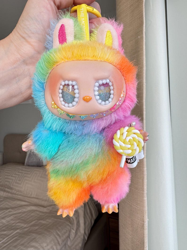 Custom Popmart Big Into Energy Rainbow Labubu | Handmade Collectable ...