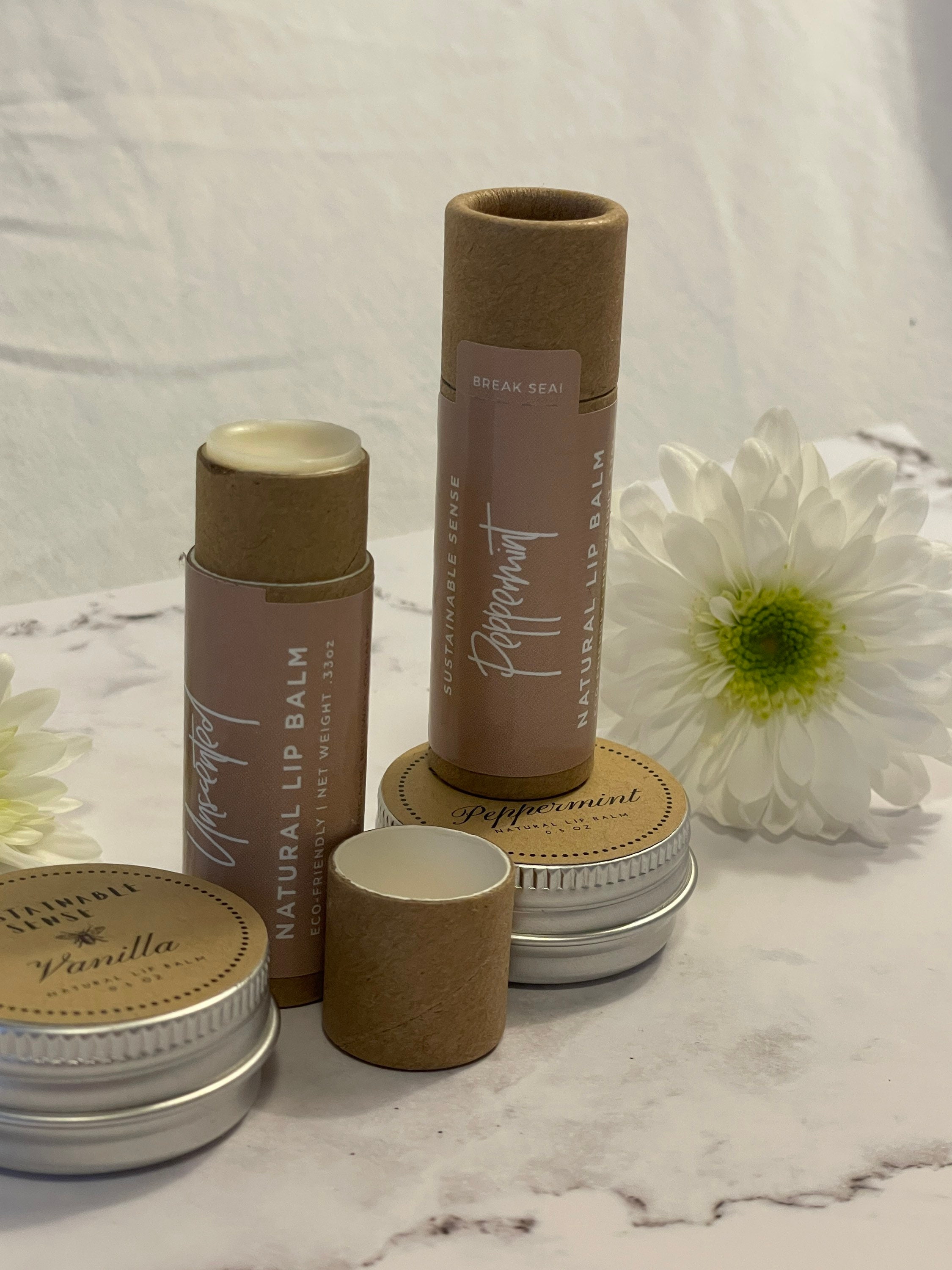 Natural Lip Balm in Kraft Cardboard Pop up Tubes | Biodegradable ...