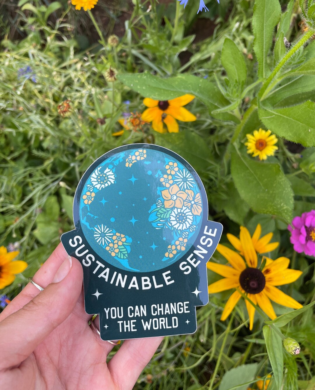 Sustainable Earth Sticker | Laptop Decal | Water Bottle Sticker | Eco ...