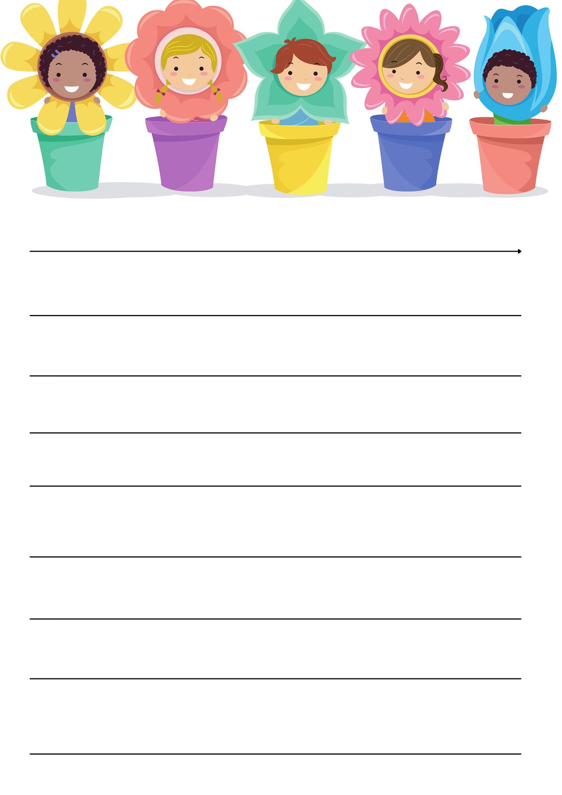 Kids Lined Printable Writing Paper - Etsy