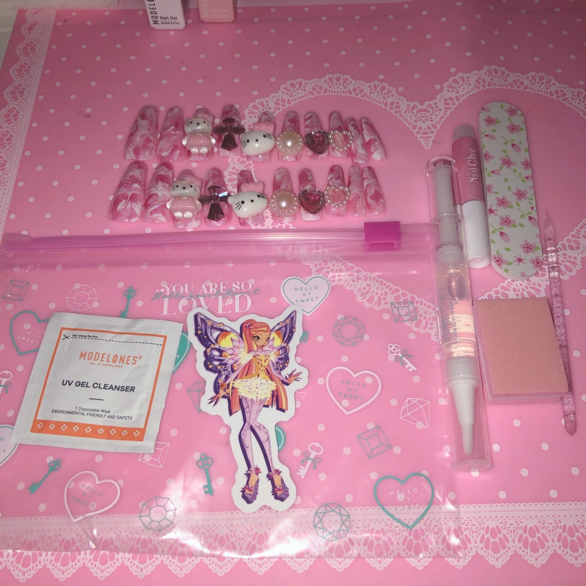 Kawaii Gyaru hello kittty reusable one size fits all press on | Etsy