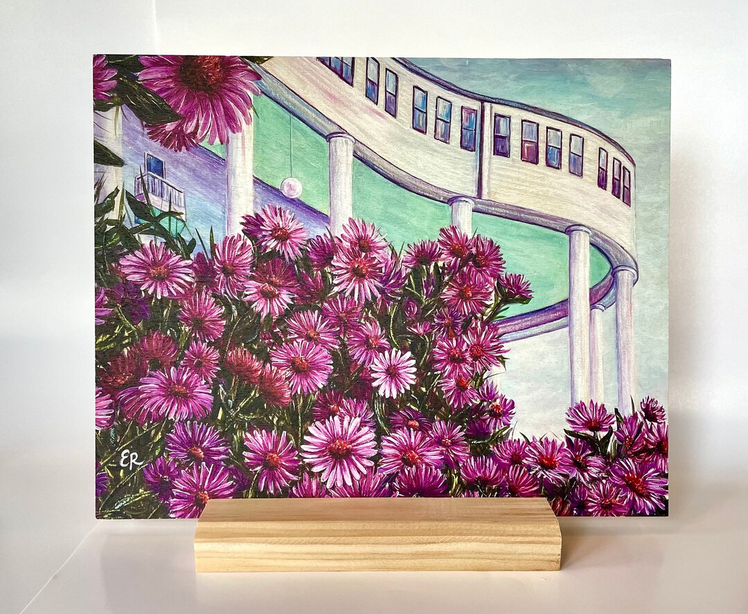 Mackinac Wood Print, 8 X 10" Hand Embellished Print of Erynn Rice's ...