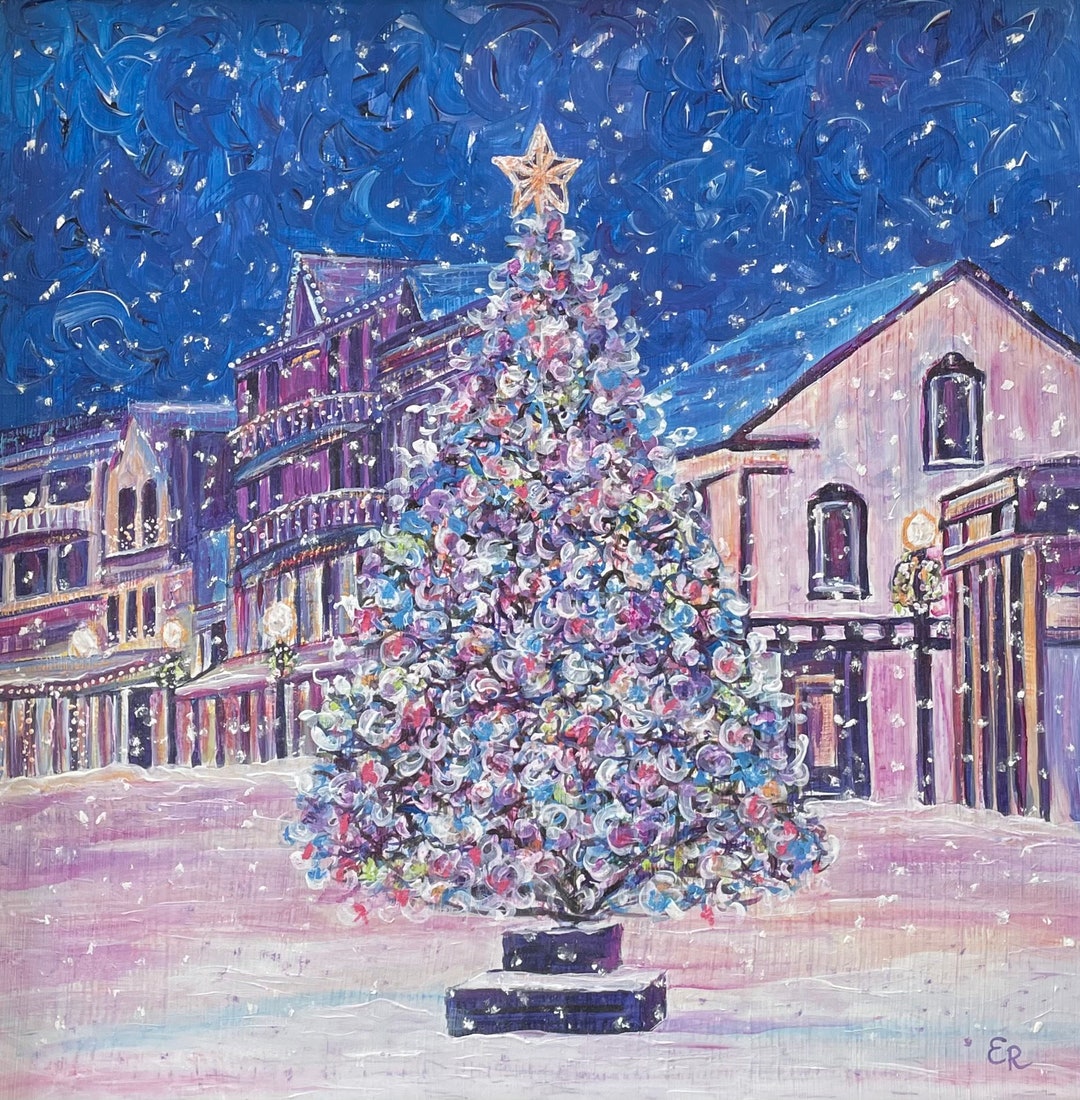 Mackinac Wood Print, 10 X 10" Hand Embellished Print of Erynn Rice's ...