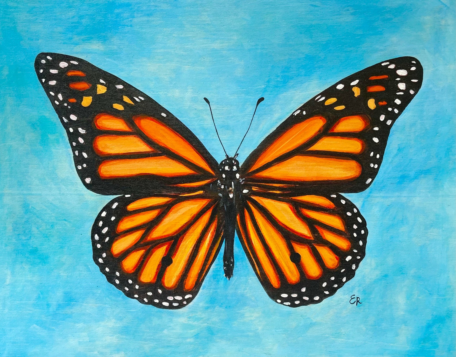 Original 11 X 14” Painting of a Monarch Butterfly on Mackinac Island ...