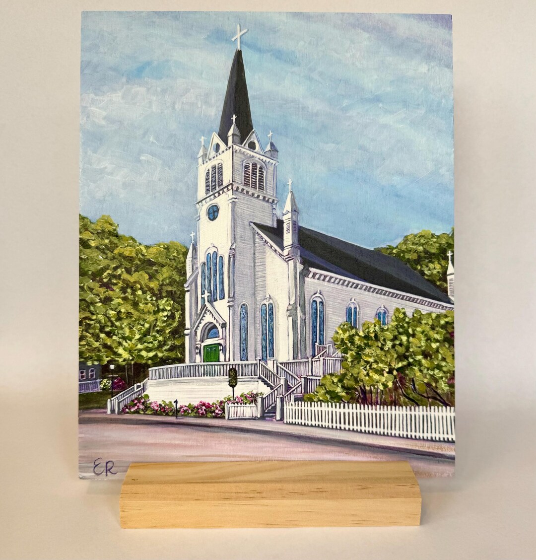 Mackinac Wood Print, 8 X 10" Hand Embellished Print of Erynn Rice's ...