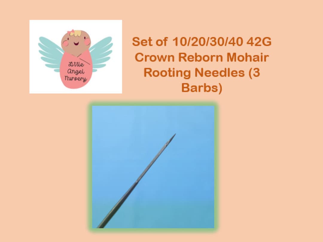 Set of 10/20/30/40 42G Crown Reborn Mohair Rooting Needles 3 Barbs - Etsy