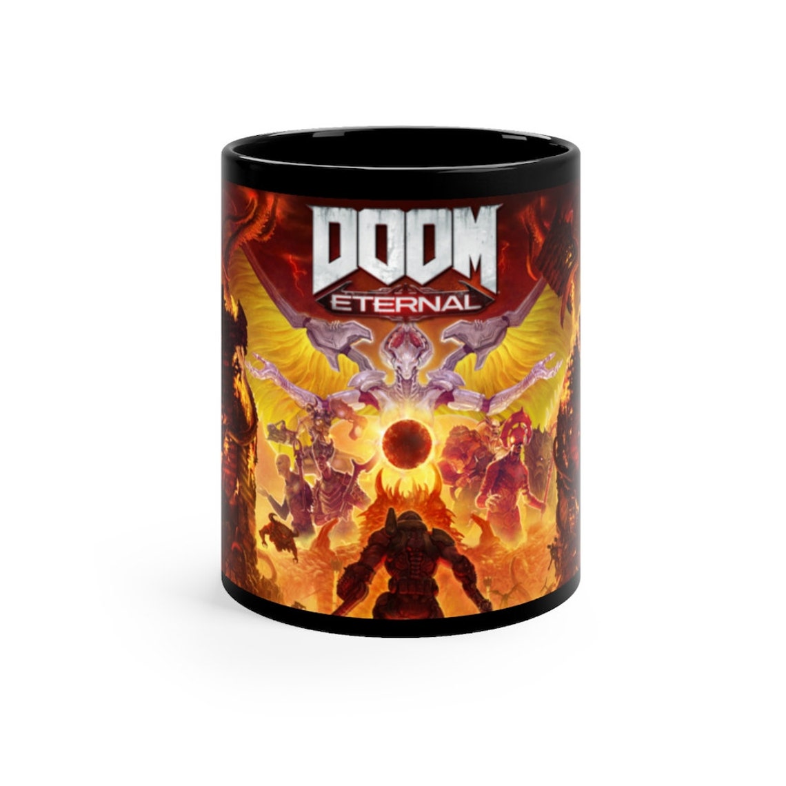 Doom Eternal Doom Guy Artwork Black mug 11oz | Etsy