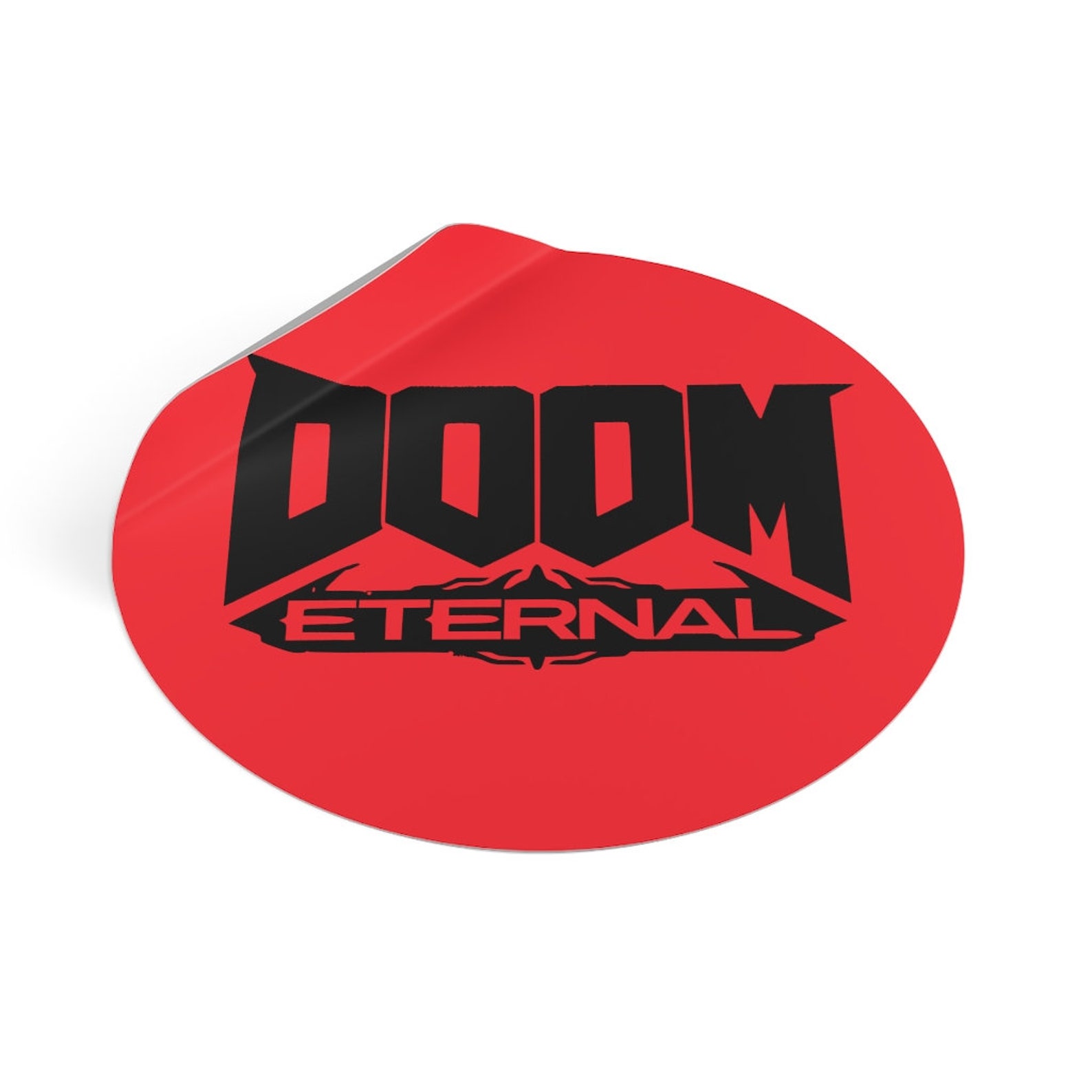 Doom Eternal logo Round Vinyl Sticker | Etsy