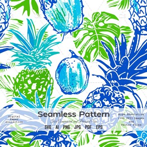 Tropical Pineapple Seamless Pattern – Summer Digital Paper (png, Svg ...