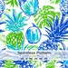 Seamless Pineapple Pattern Digital File Tropical Summer Digital Paper ...