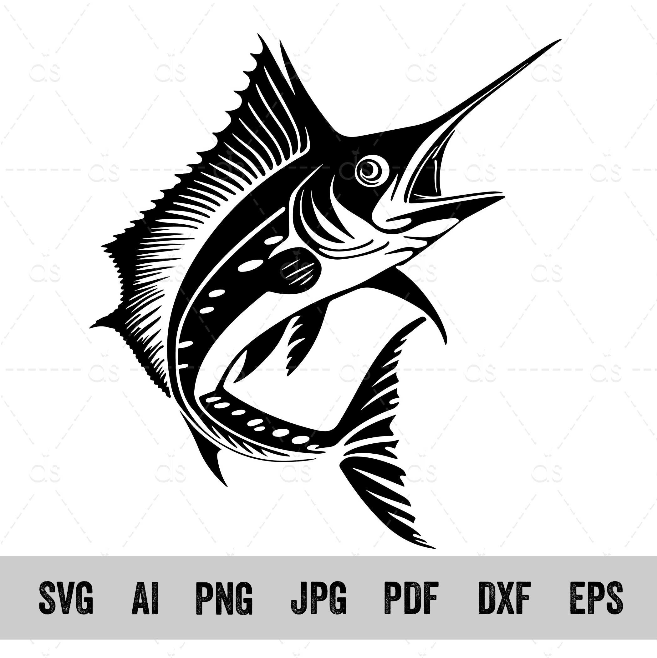 Svg Swordfish Jumping / SVG - PNG - JPG - Pdf - Eps - Ai - Dxf /cricut ...