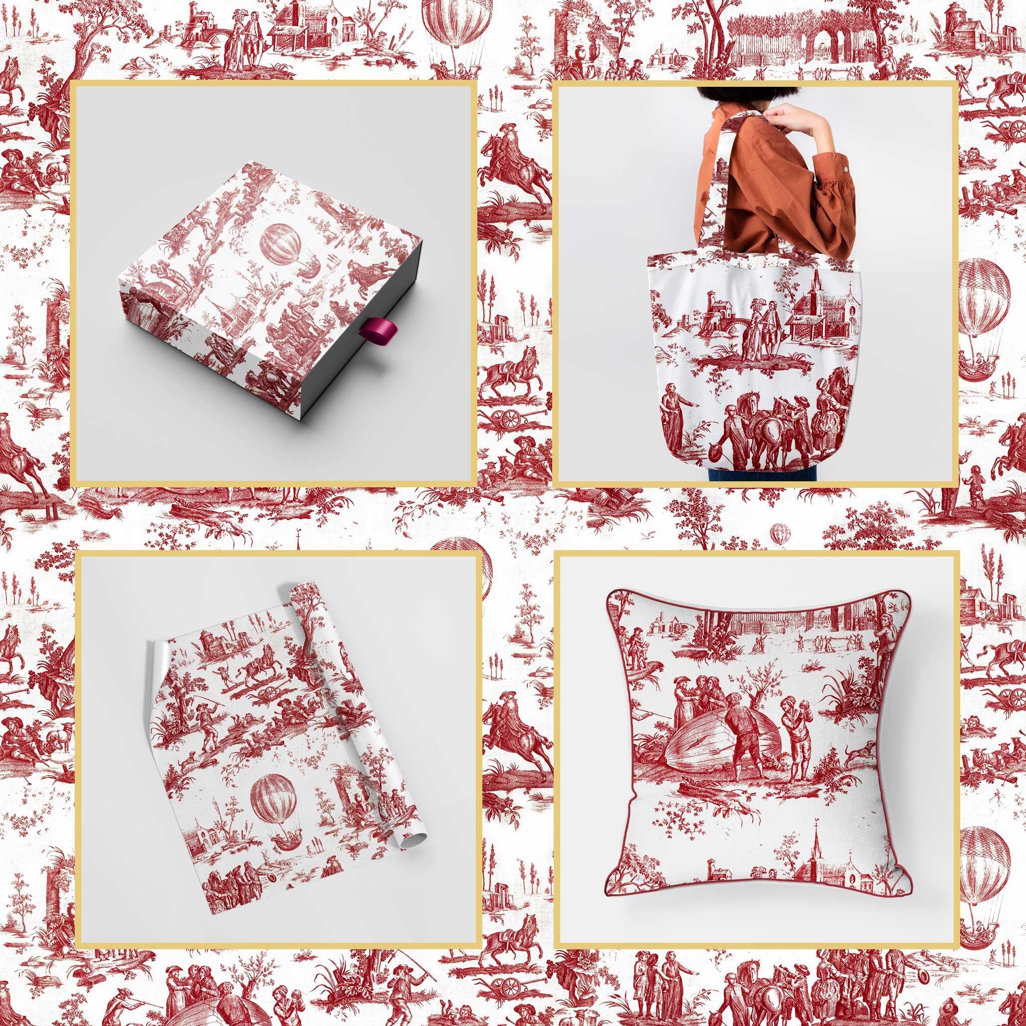 Toile De Jouy Pattern Set, Toile Pattern Digital Paper, Digital ...
