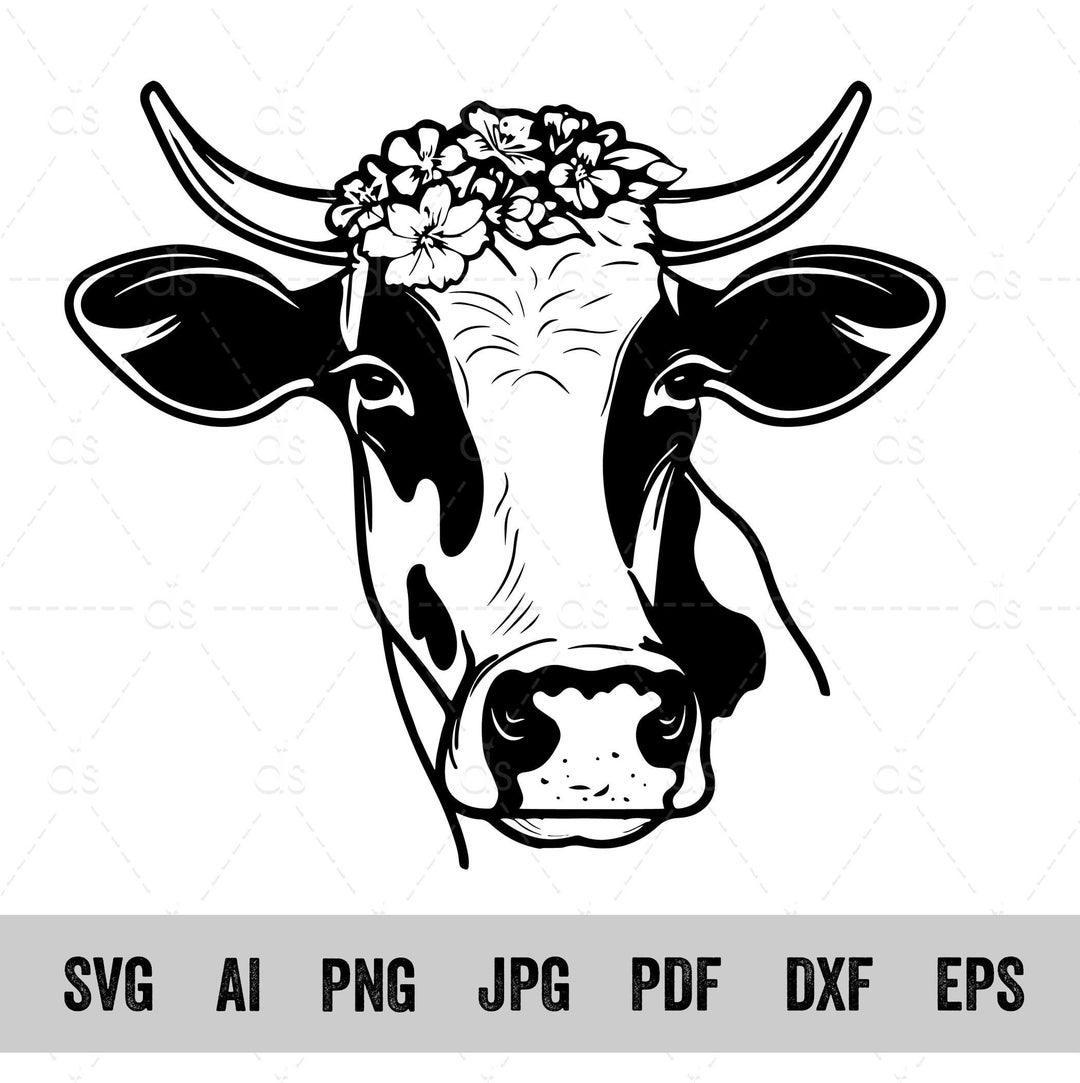 Cow Svg File | Cow Shirt Svg | Cow Svg | Cow - Png - DXF - Jpg - Eps ...