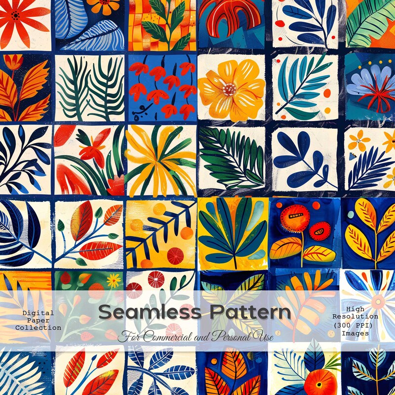 Botanical Tile - Etsy