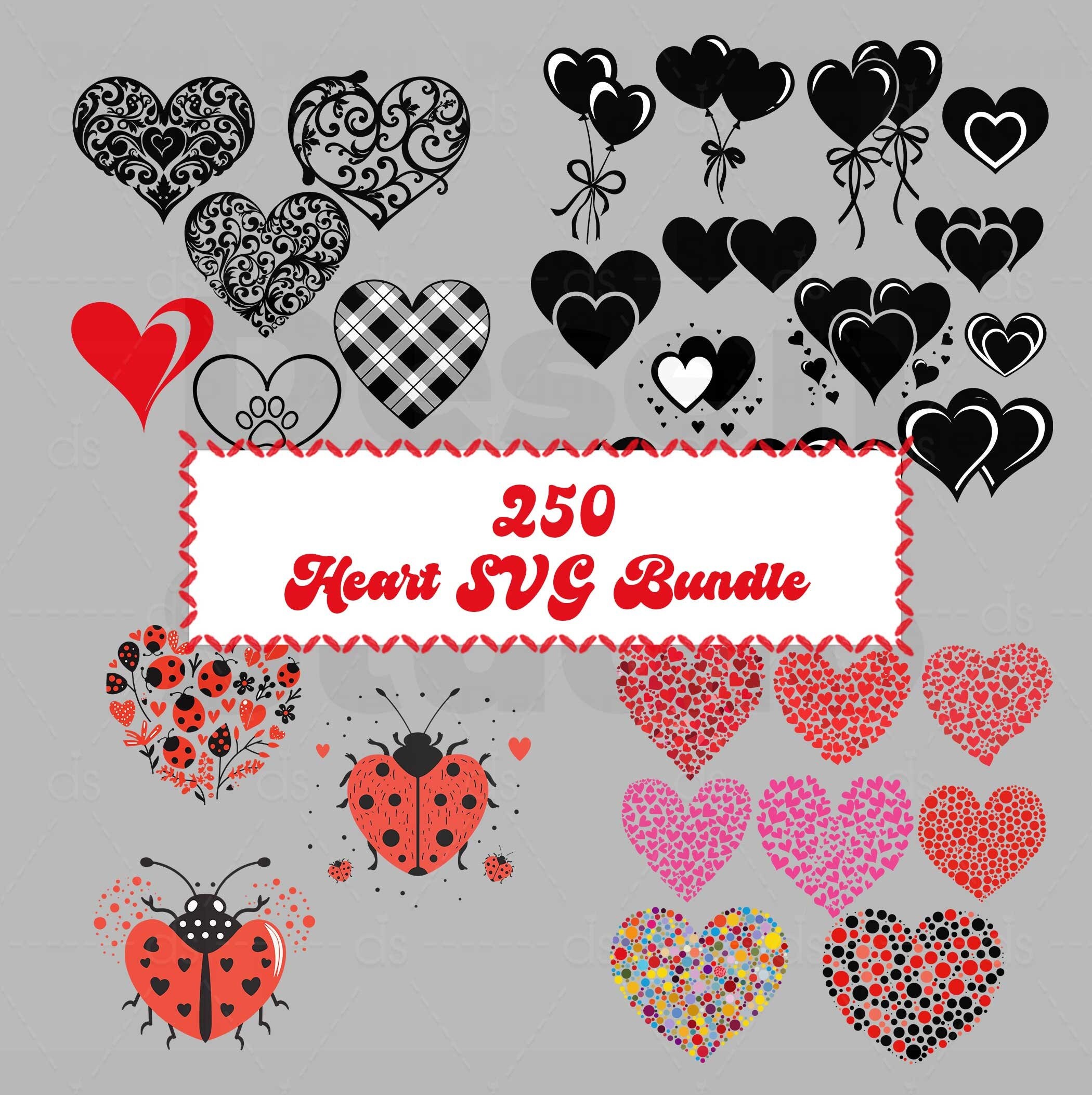 Heart SVG Bundle: Over 250 Designs for Crafts and Creative Projects. - Etsy