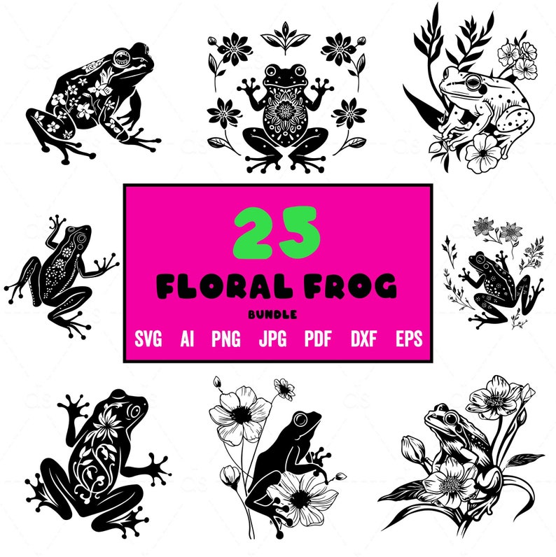 Frog SVG Pack - 32 Vector Files for Cricut & Silhouette - Includes PNG ...