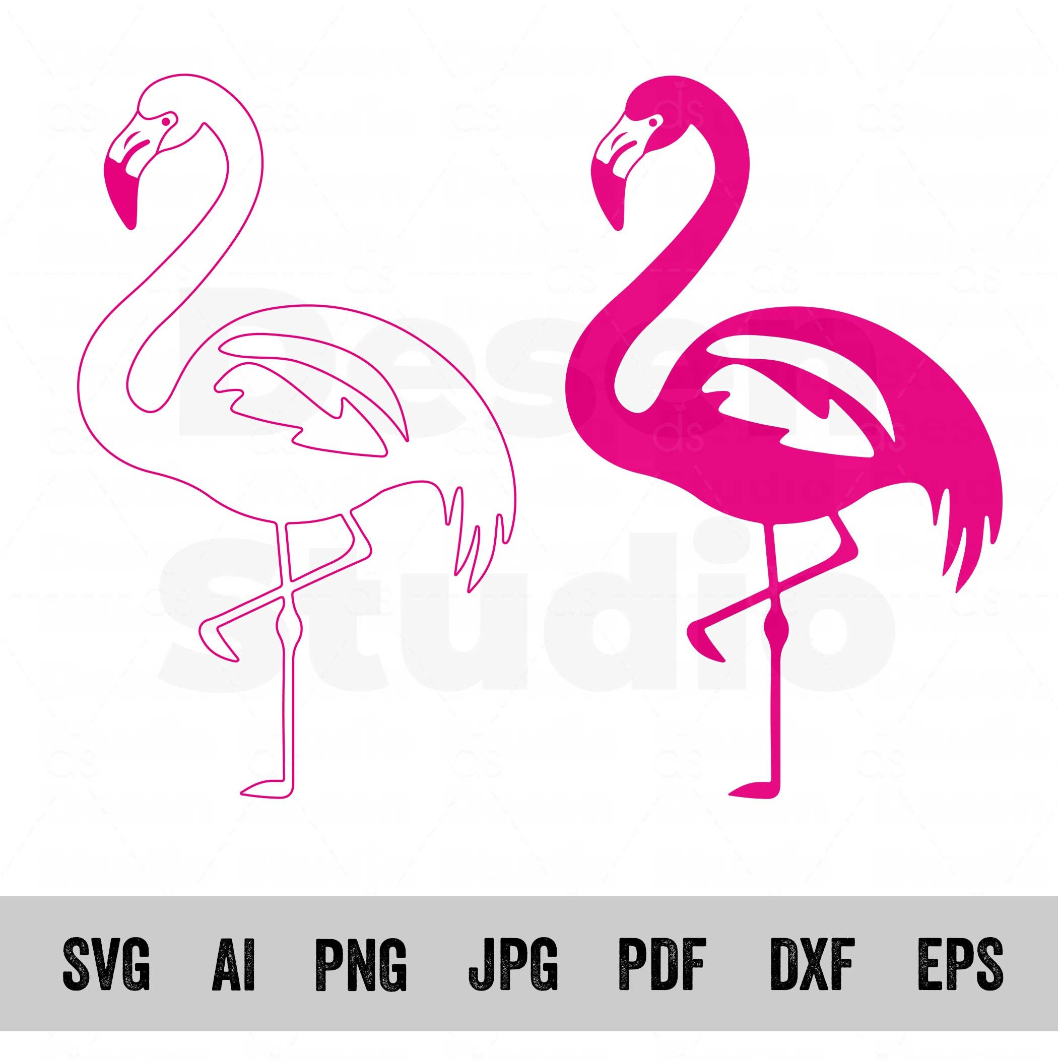 Flamingo SVG - Cute Flamingo Cut File - Fun Tropical Bird Clipart ...