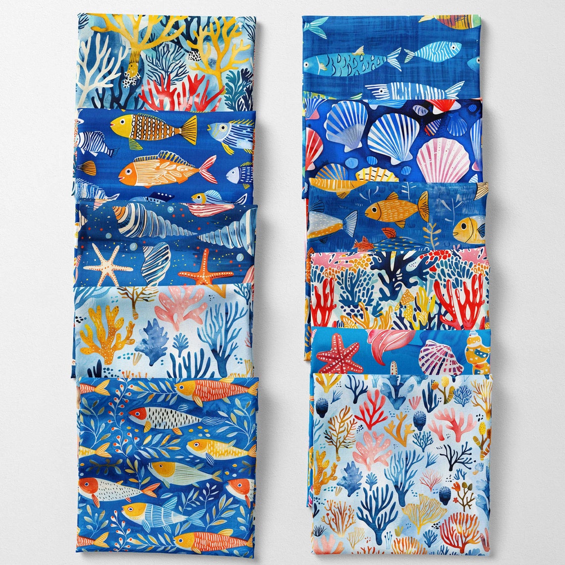 Sea Life Seamless Pattern Set, Underwater Pattern, Nautical Pattern ...