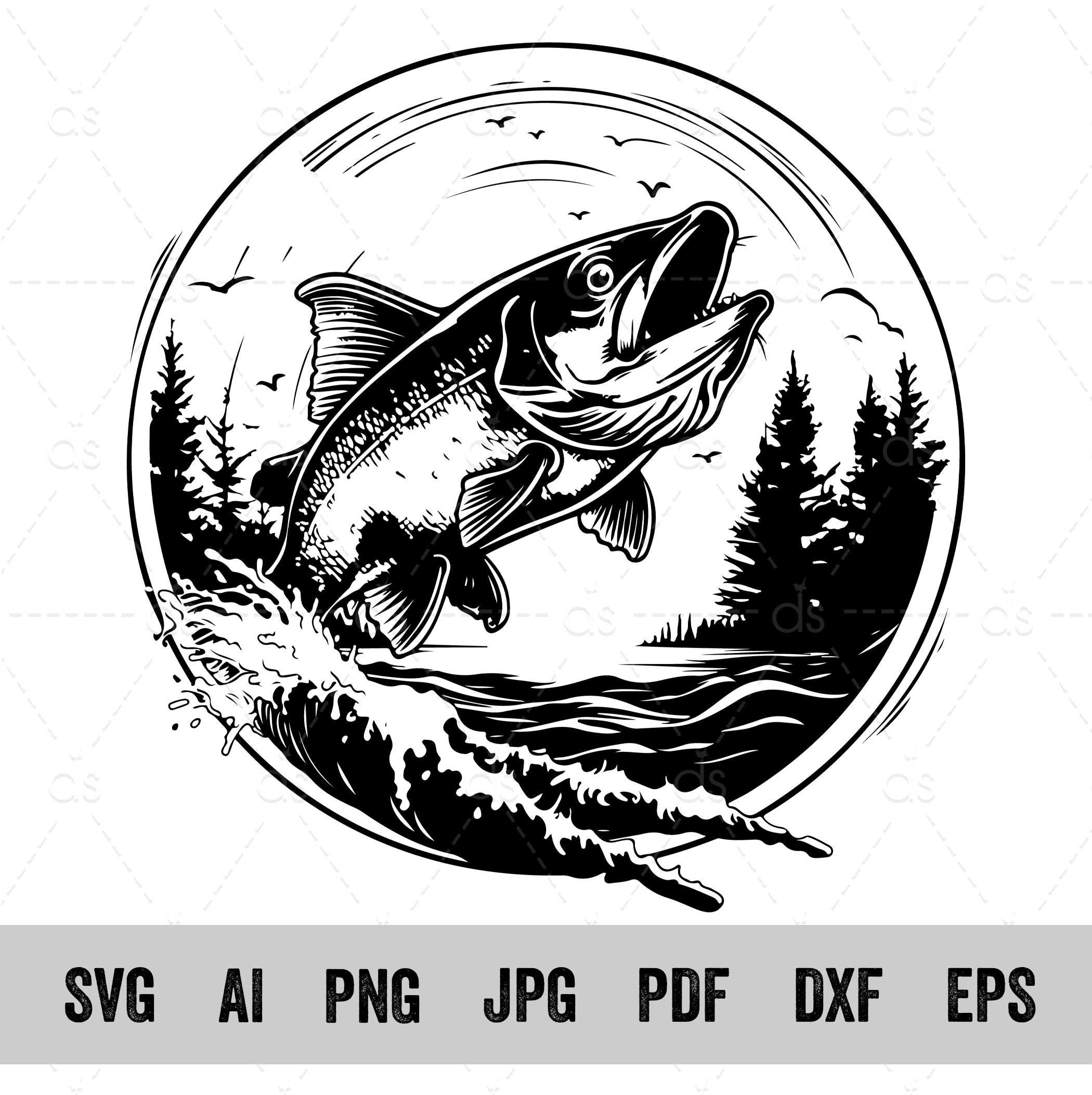 Salmon Fishing Svg File | Salmon Fish Shirt Svg | Salmon Svg | Png DXF ...